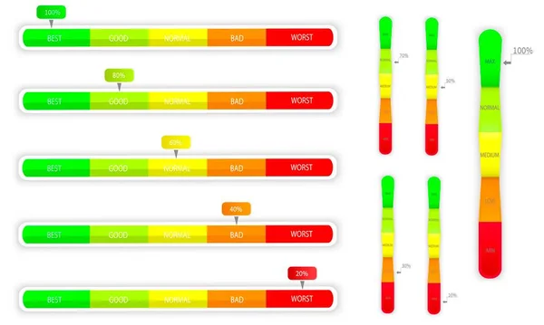 Vertical color level indicator. Progress bar template. Vector ...