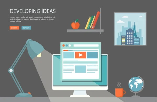 Set of flat design concept for web development — Stock Vector © Variant ...