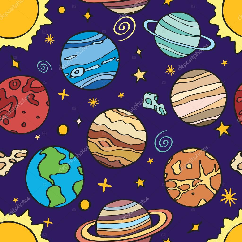 Planetas del sistema solar. Ilustración vectorial vector, gráfico vectorial © runLenarun imagen ...