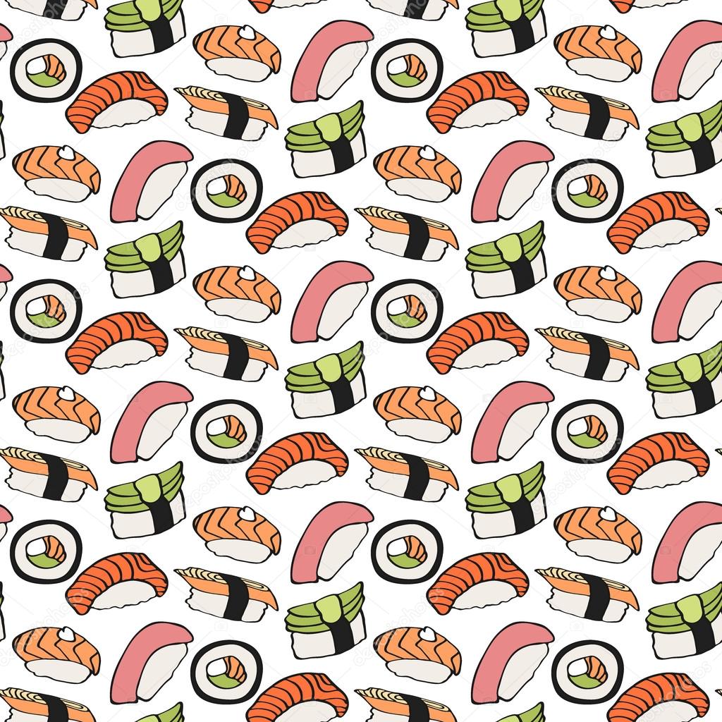 Seamless sushi pattern. Vector illustration — Stock Vector © runLenarun ... Seamless sushi pattern. Vector illustration — Stock Vector © runLenarun ...