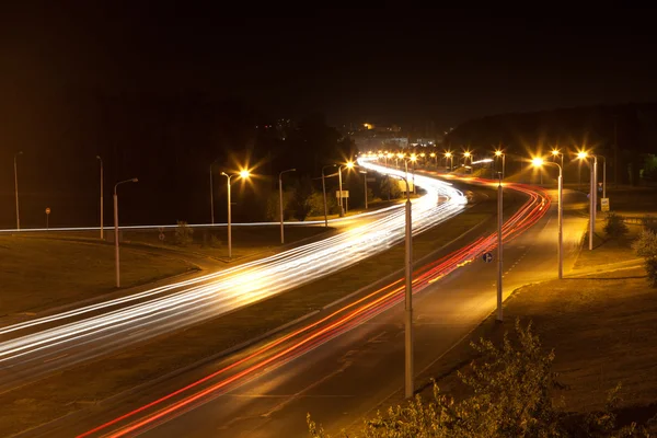 Night road lights from the headlights Stock Photo by ©mariavasilyeva ...