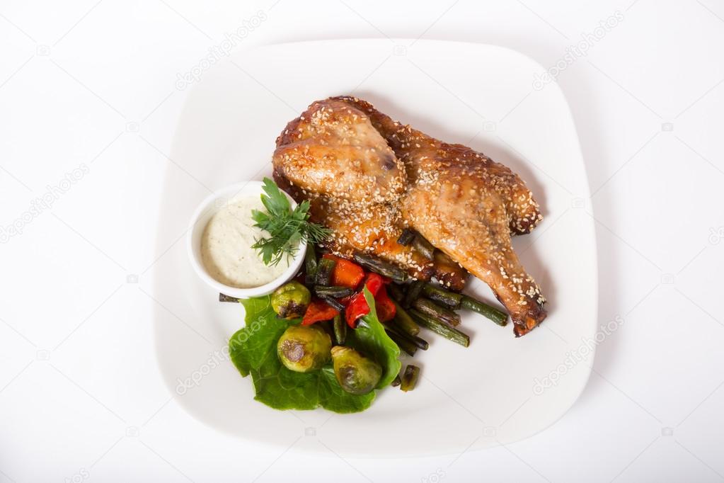 Fried half of chicken — Stock Photo © DukeII #114100752