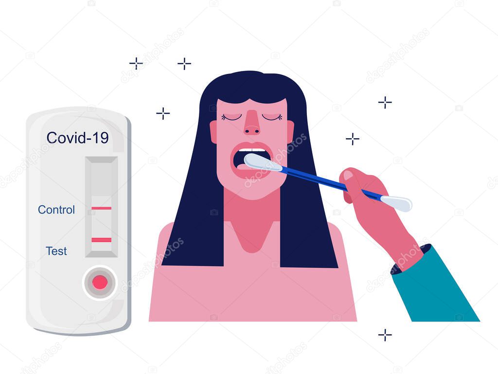 Prueba rápida del antígeno o de la PCR del coronavirus.hisopo del ...