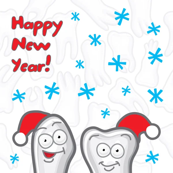 Happy New Year greeting card with Teeth Stock Vector by ©Lyusjen 52266875