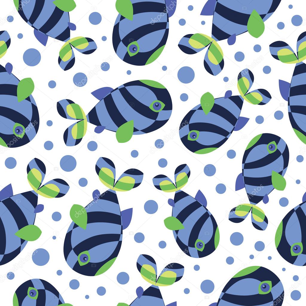 Fish and bubbles. — Stock Vector © Lyusjen #52265759