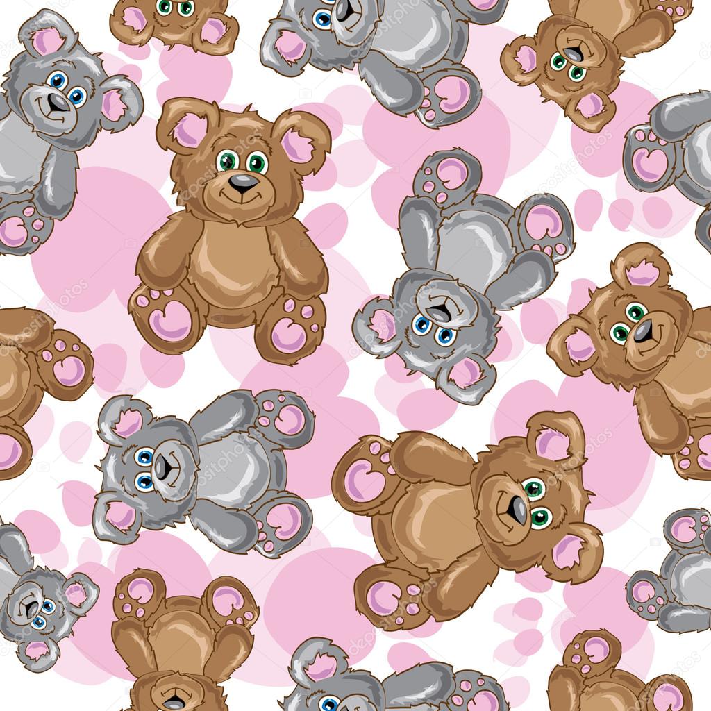 Teddy bear seamless pattern — Stock Vector © Lyusjen #52269251