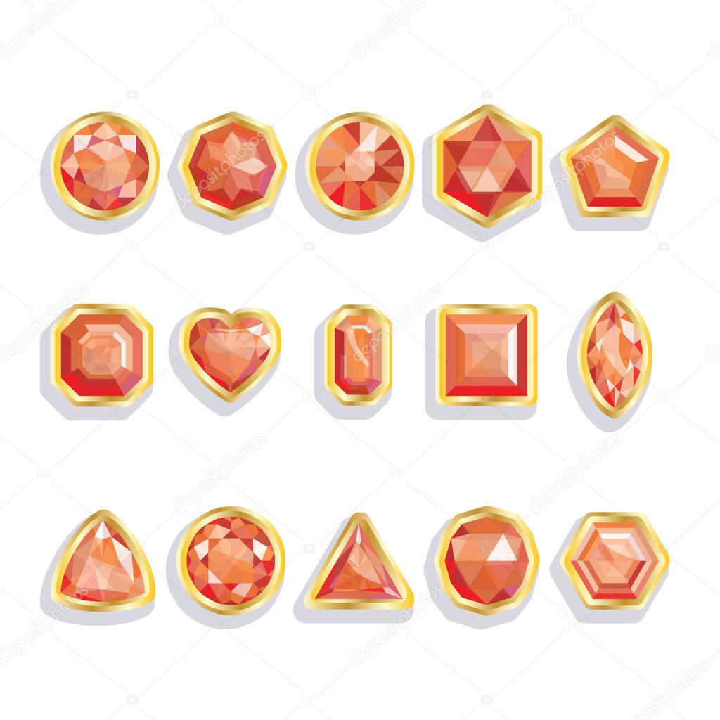 Colorful gems in gold. Stock Vector Image by ©Lyusjen #52269303