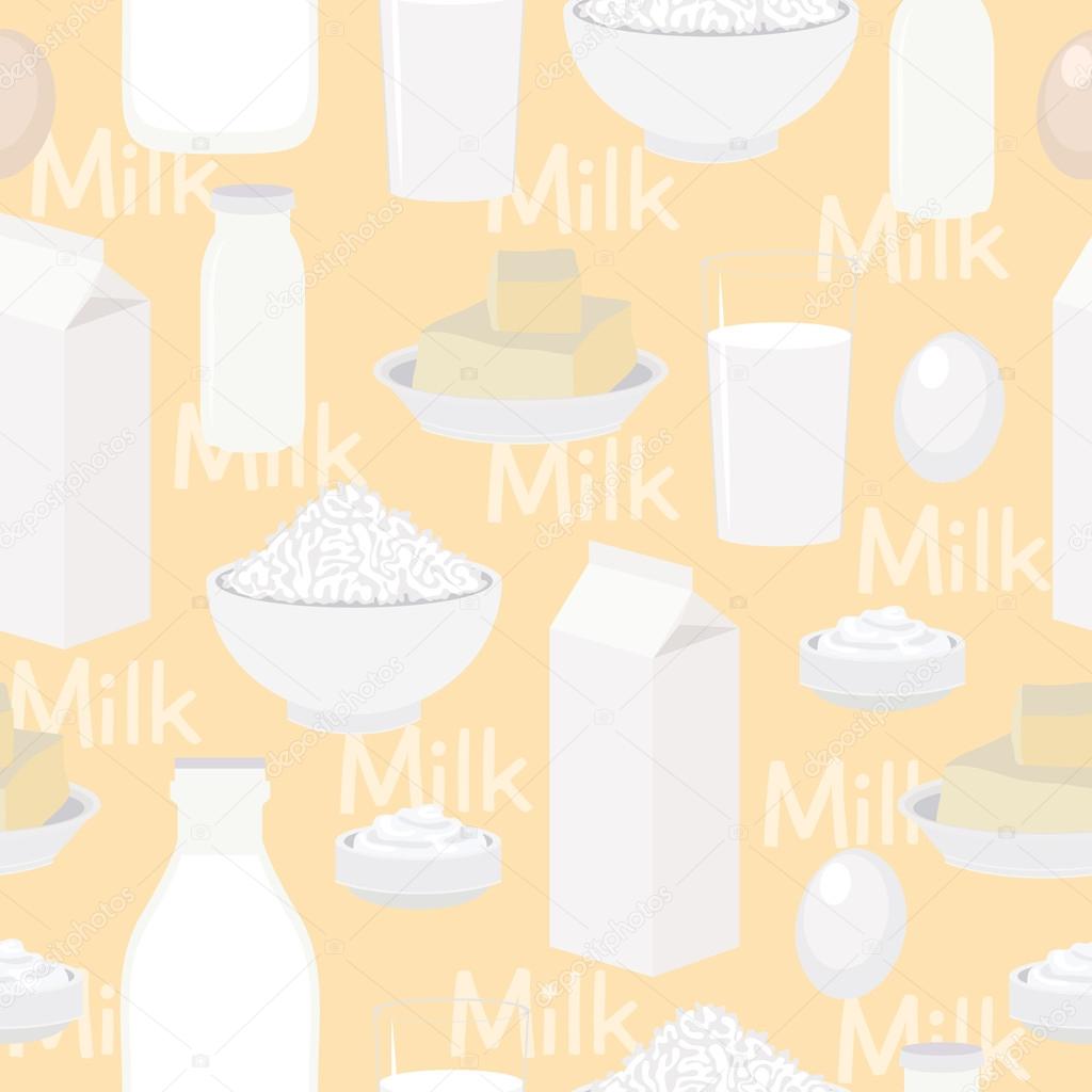 Dairy products background Stock Vector by ©Lyusjen 72771323