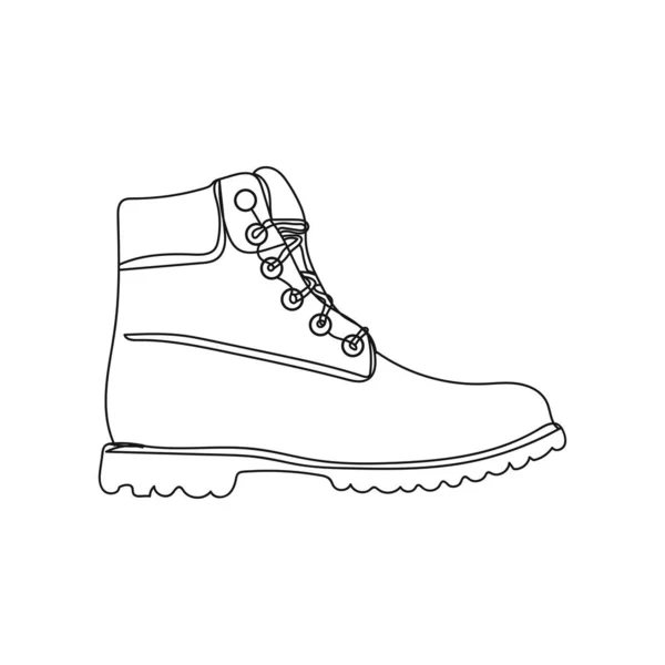 Kontinu Satu Garis Gambar Sepasang Sepatu Dalam Siluet Pada Latar ...