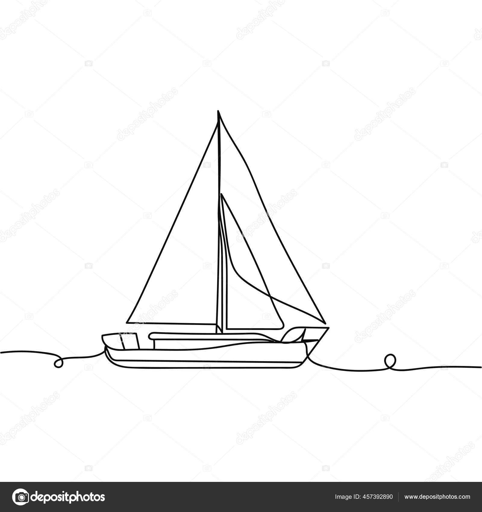 Houseboat Line Drawing