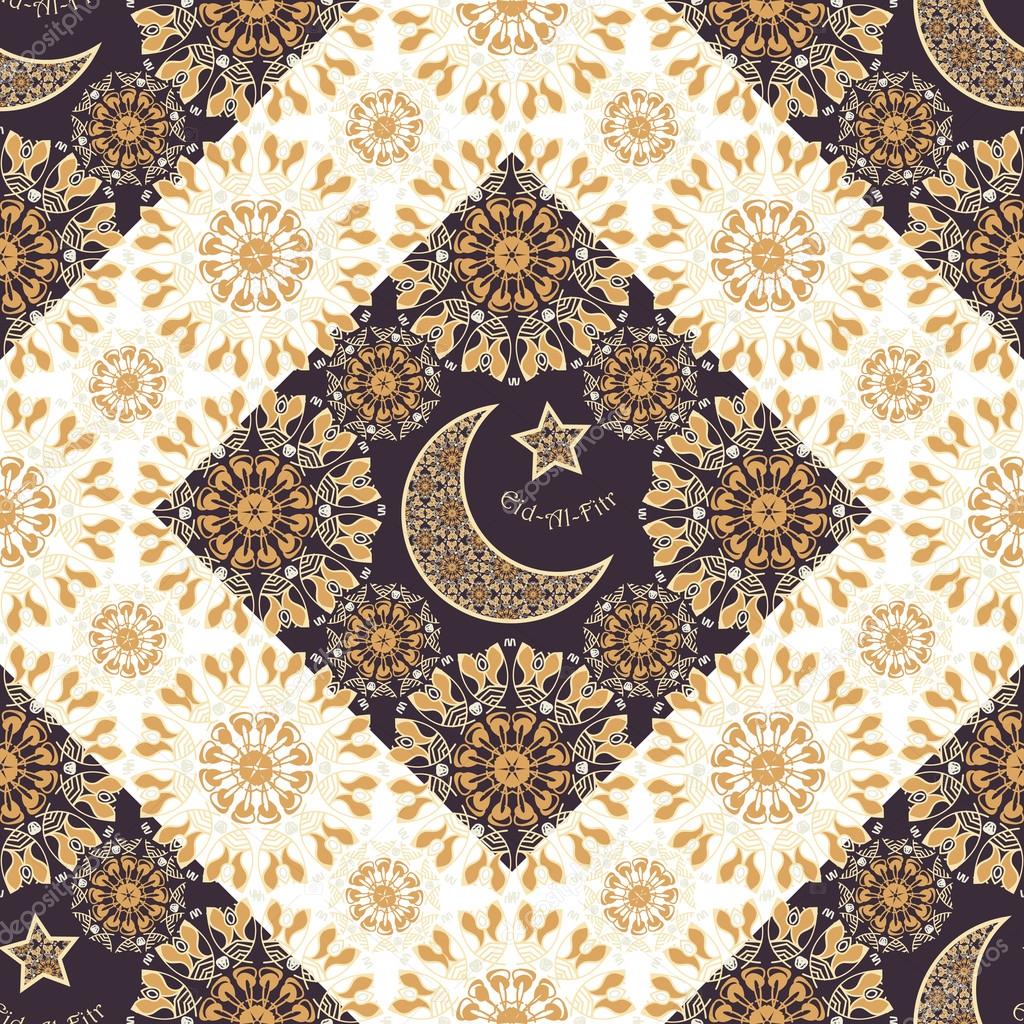 Vector seamless texture. Arabic muslim floral pattern with mosaic ...