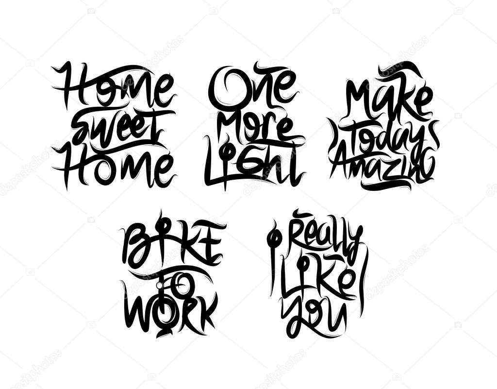 Establecer letras Texto sobre fondo blanco en ilustración vectorial ...