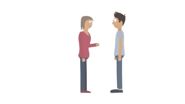 Conversation Dialogue Two People Animated Cartoon — Stock Video ...