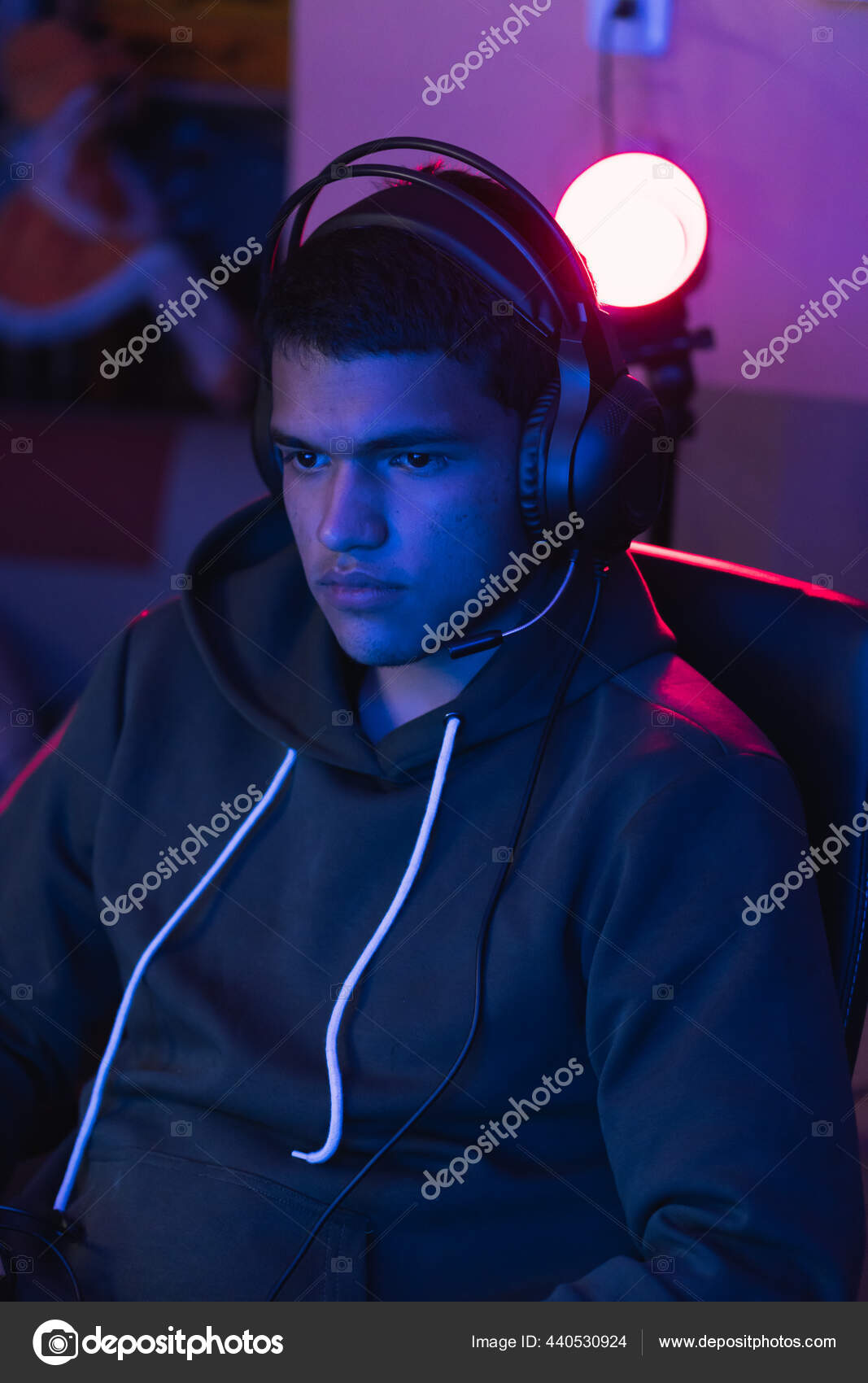 Young Man Doing Live Video Game Sharing Online Different Streaming ...