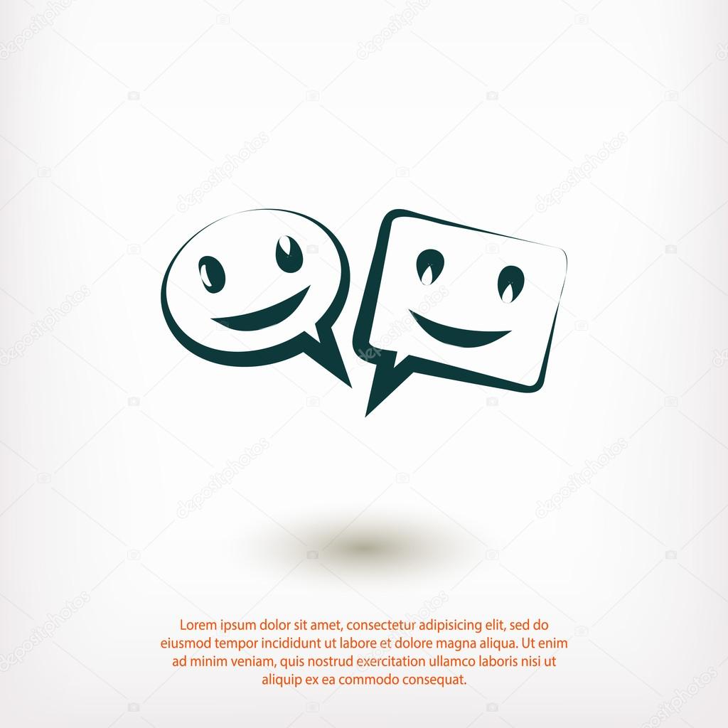 Smile talking bubble icons Stock Vector by ©Best3d 100301730