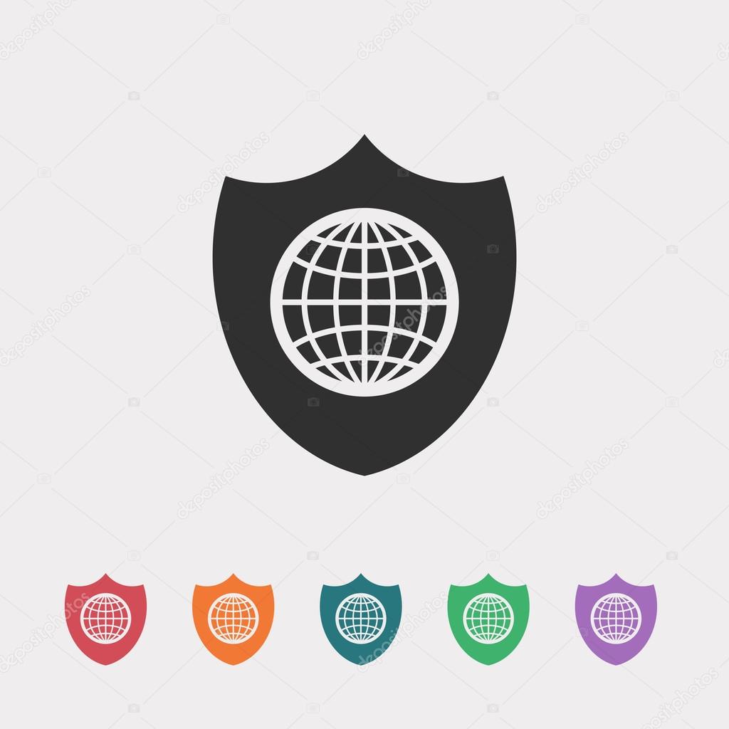 Shield with globe icon Stock Vector by ©Best3d 106253946