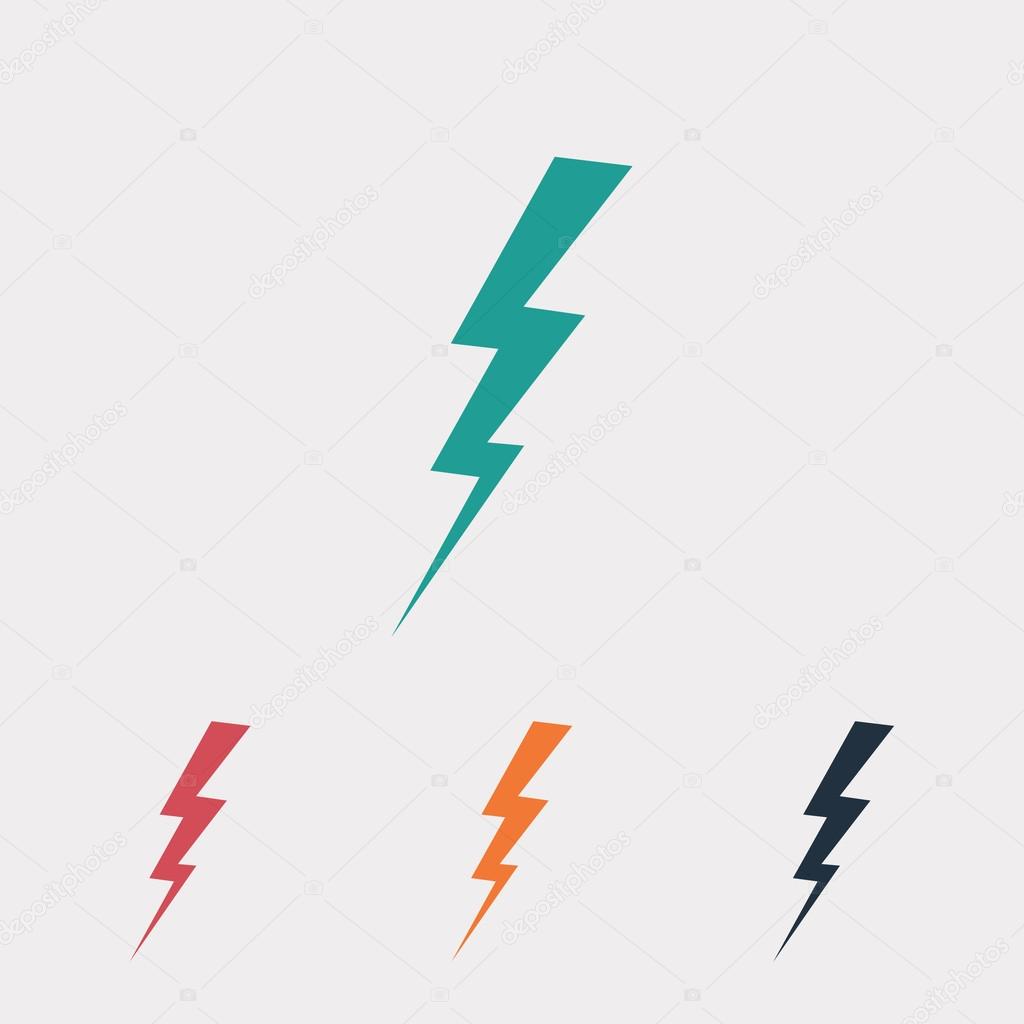 Lightning flat design icon Stock Vector by ©Best3d 106270336