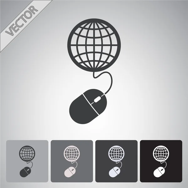 Global management, computer mouse icon — Stock Vector © Best3d #57192717