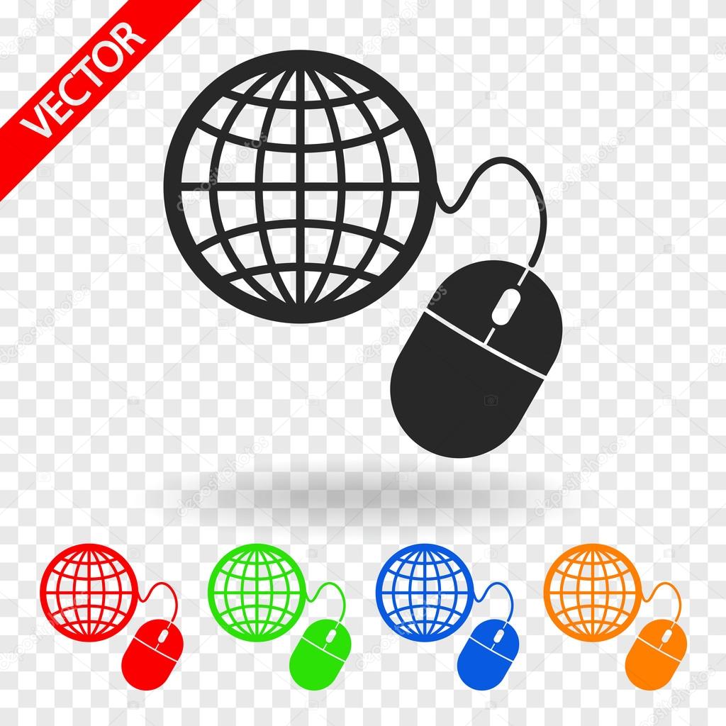 Global management, computer mouse icon — Stock Vector © Best3d #57192717