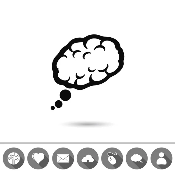 Brain icon Flat design style — Stock Vector © Best3d #60384543