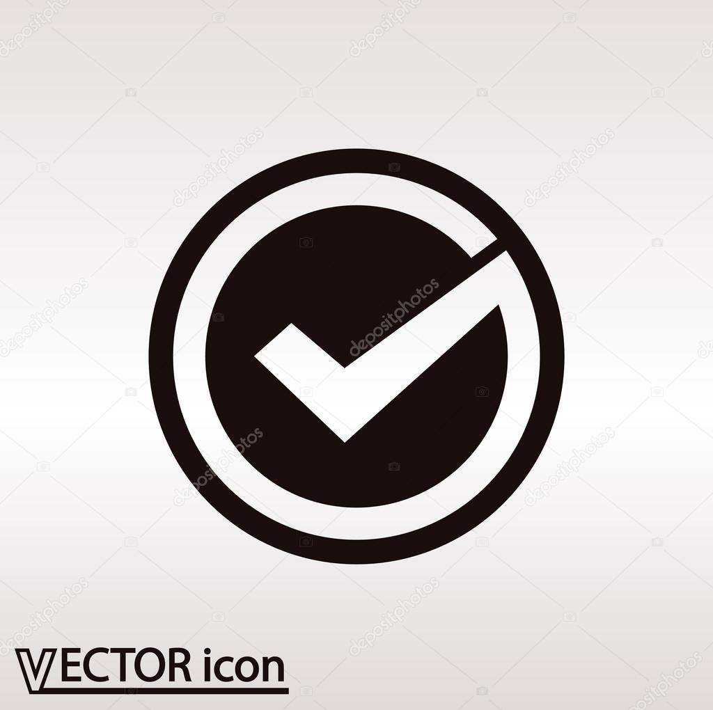 Confirmar ícone. Estilo de design plano Vetor de stock de ©Best3d 60386691