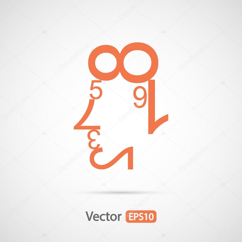 Human face of the data figures. Stock Vector by ©Best3d 80751362