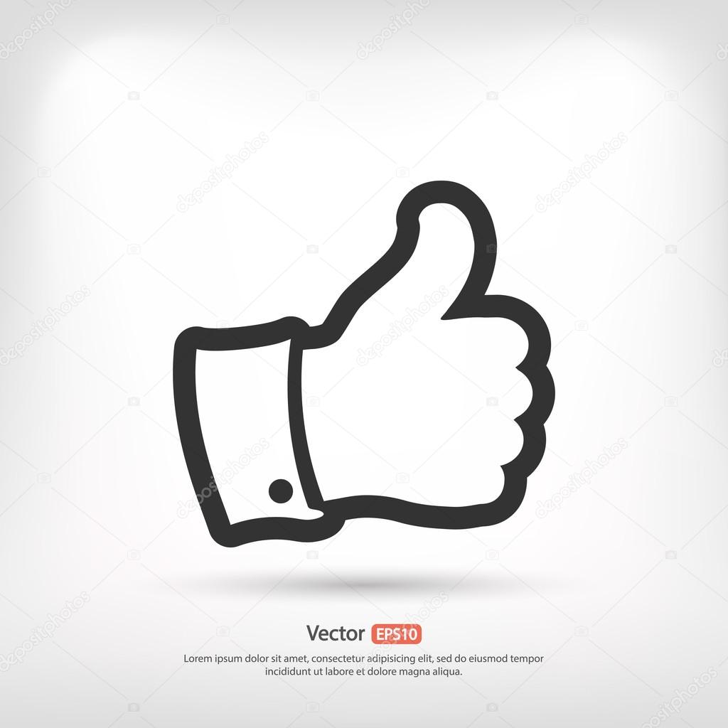 Icono LIKE, estilo de diseño plano 2023