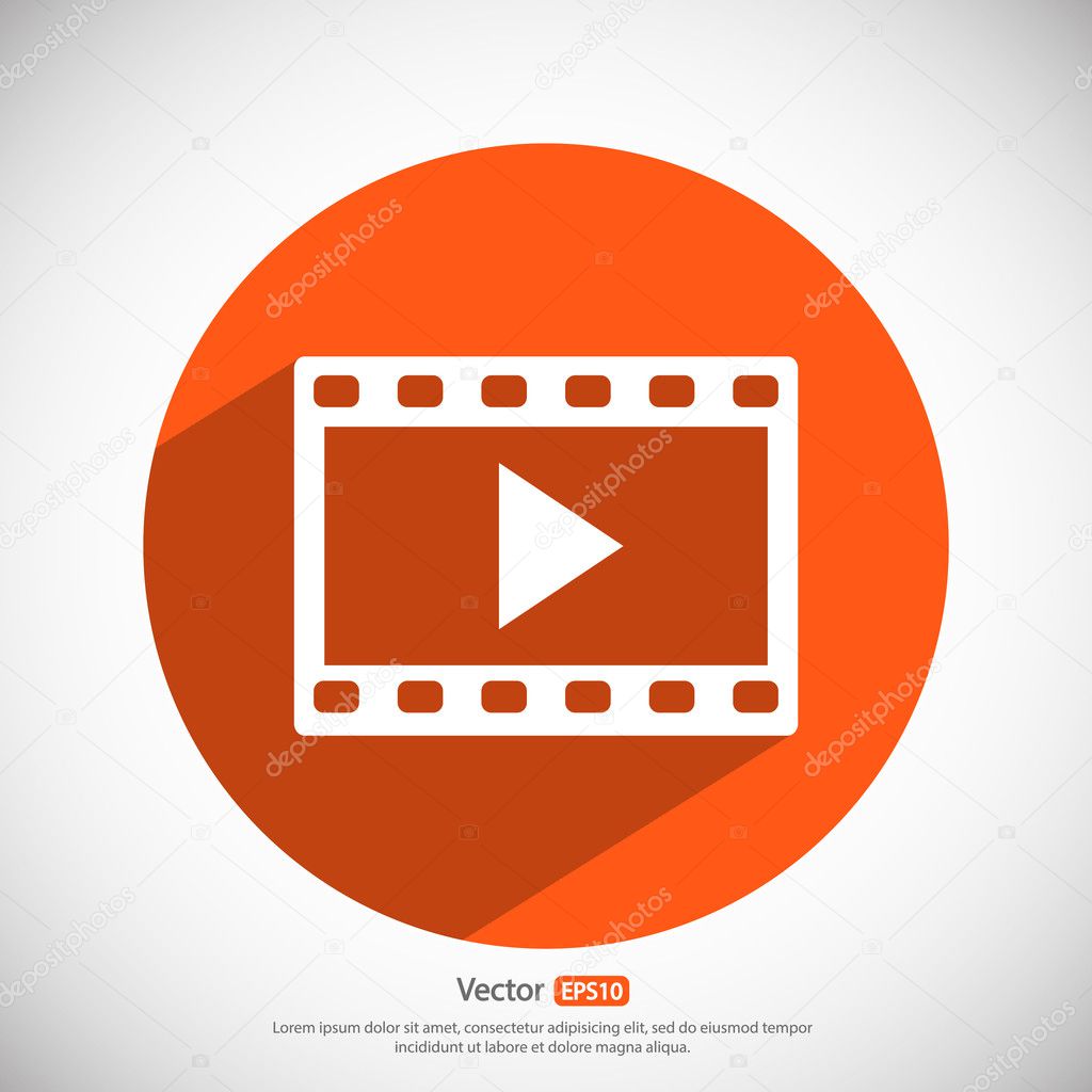 Icono de vídeo, diseño plano Vector de stock por ©Best3d 85724232