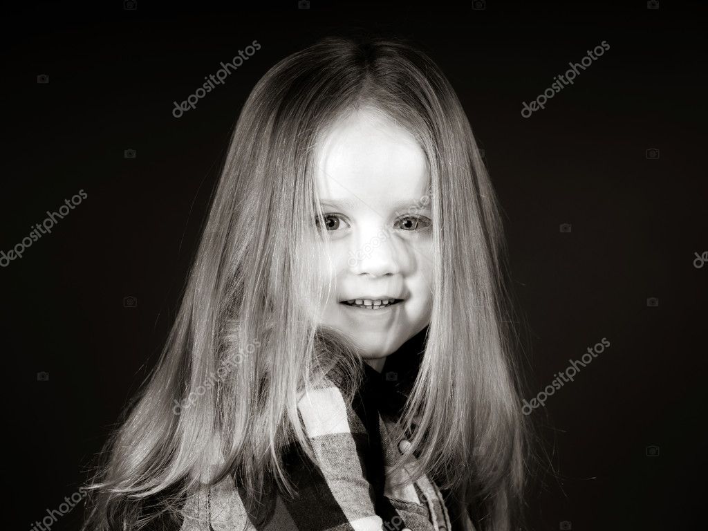 Cute little smiling girl close-up portrait — Stock Photo © sorokopud ... Cute little smiling girl close-up portrait — Stock Photo © sorokopud ...