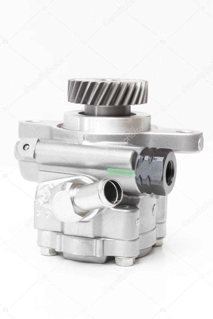 Hydraulic power steering pump on a white background engine parts Stock ...