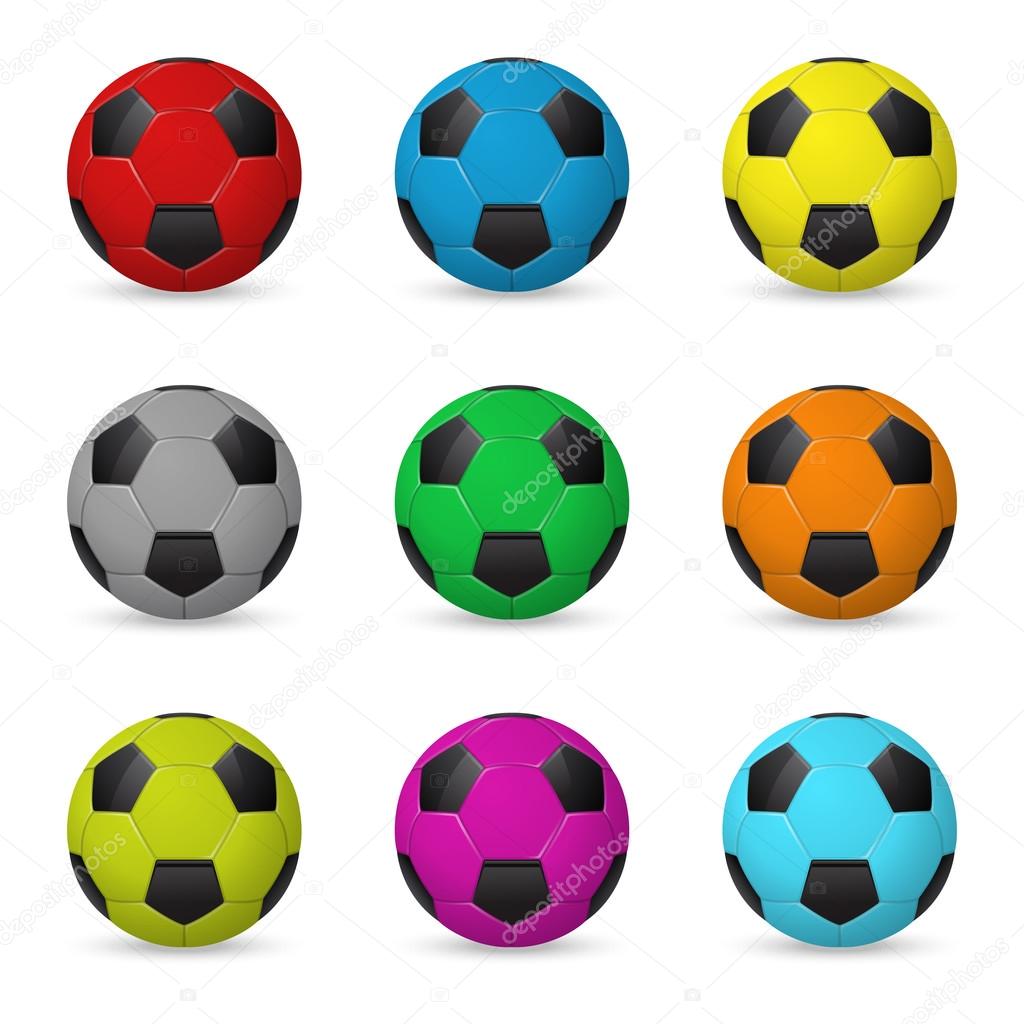 Conjunto de bolas de f tbol vector de colores 2024 Conjunto de bolas de f tbol vector de colores 2024