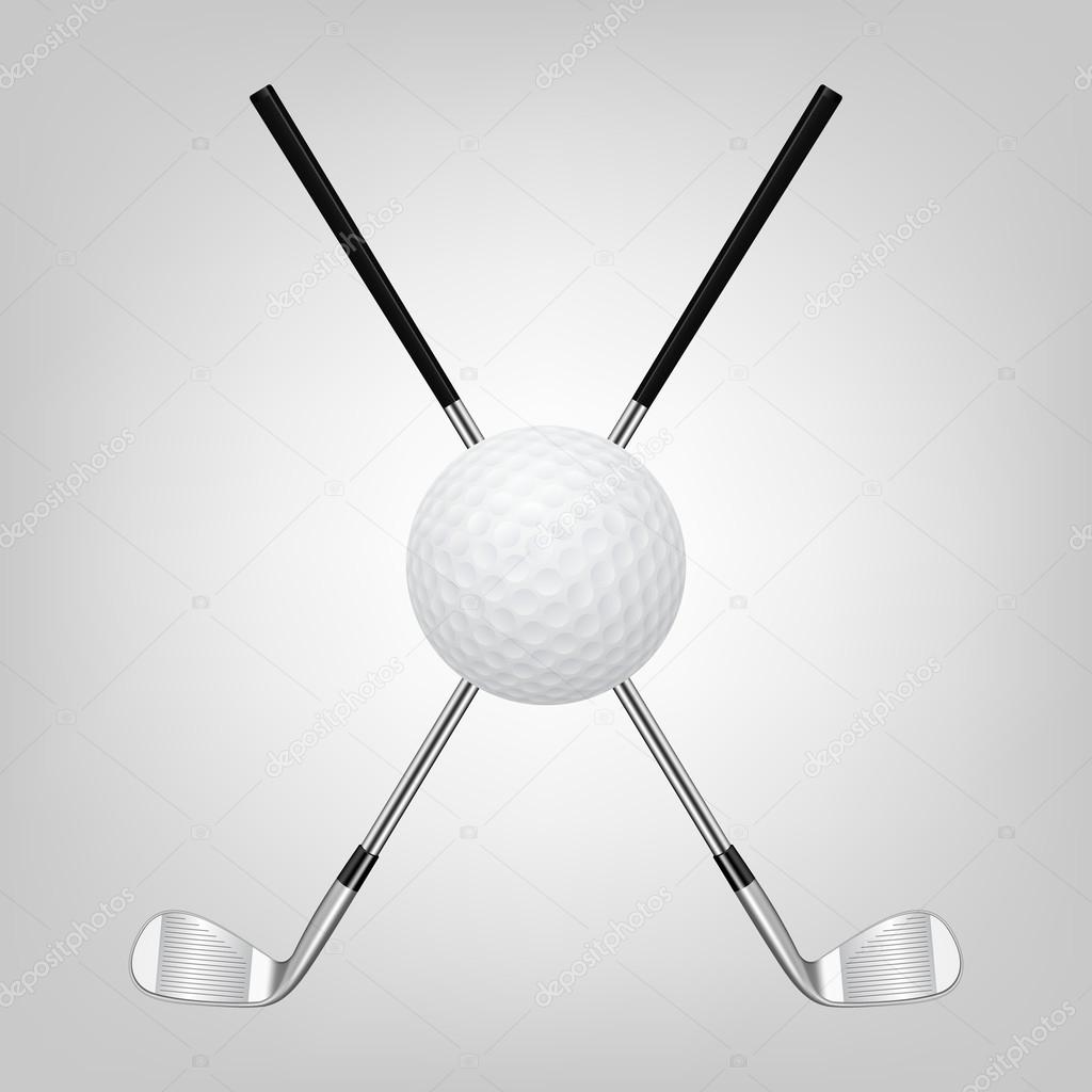 Real Golf Clubs Crossed