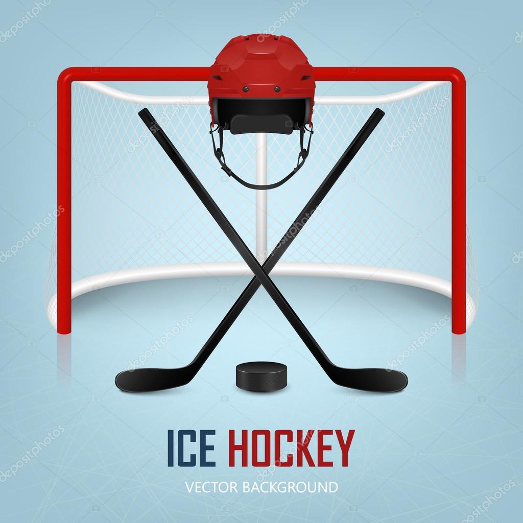 Hockey Puck On Ice Goal