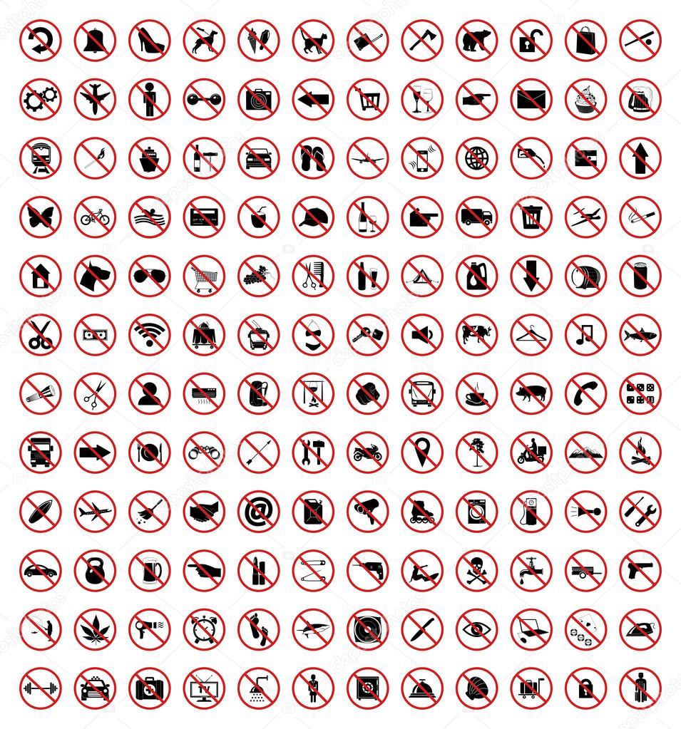 Prohibition signs set. Stock Vector by ©Gomolach 86972530