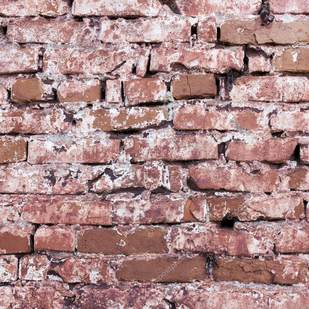 Brick wall, weathered, worn wall damaged paint. Grunge Concrete — Stock ...