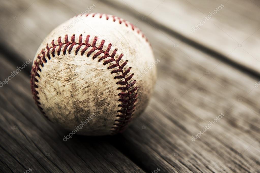 Baseball and mitt on rustic wooden background — Stock Photo © wayne0216 ...