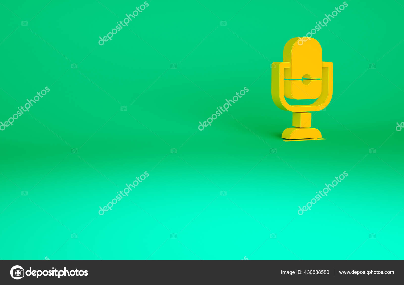 Orange Microphone Icon Isolated Green Background Air Radio Mic ...