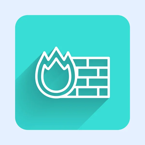 White Firewall Security Wall Icon Isolated Blue Background Square Glass ...