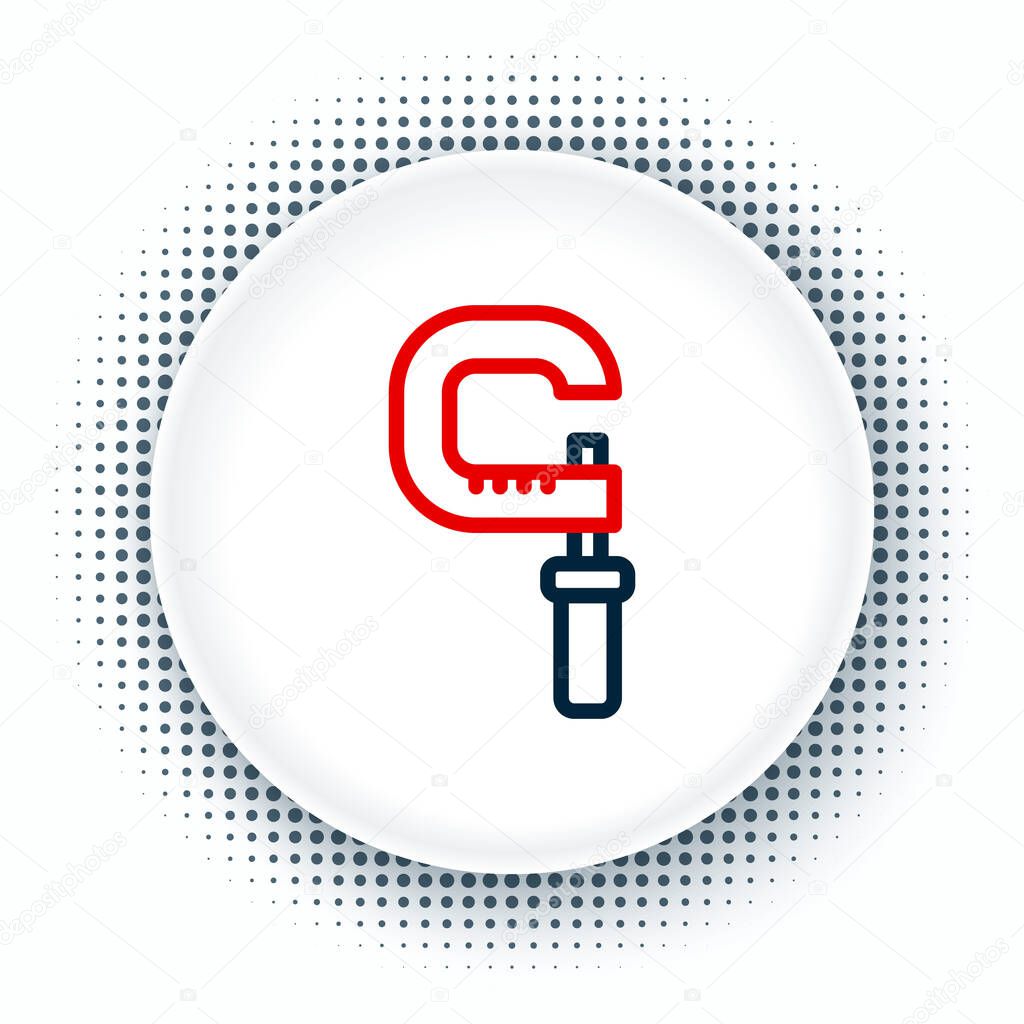 Icono del micrómetro de línea aislado sobre fondo blanco. Herramienta ...