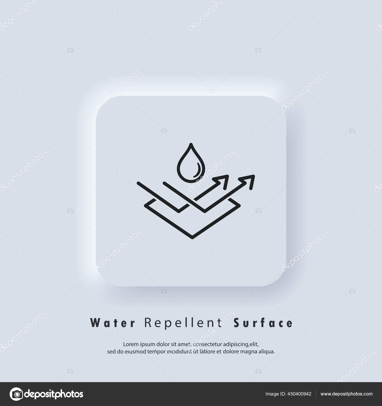 Water Repellent Surface Icon Waterproof Icon Hydrophobic Symbol Vector ...