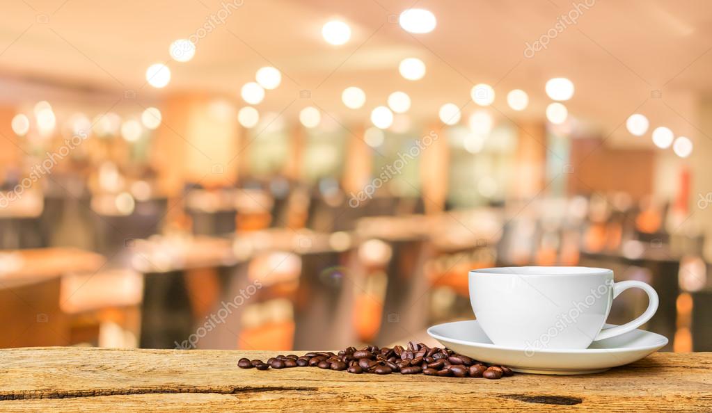 Coffee shop blur background with bokeh image . Stock Photo by ...