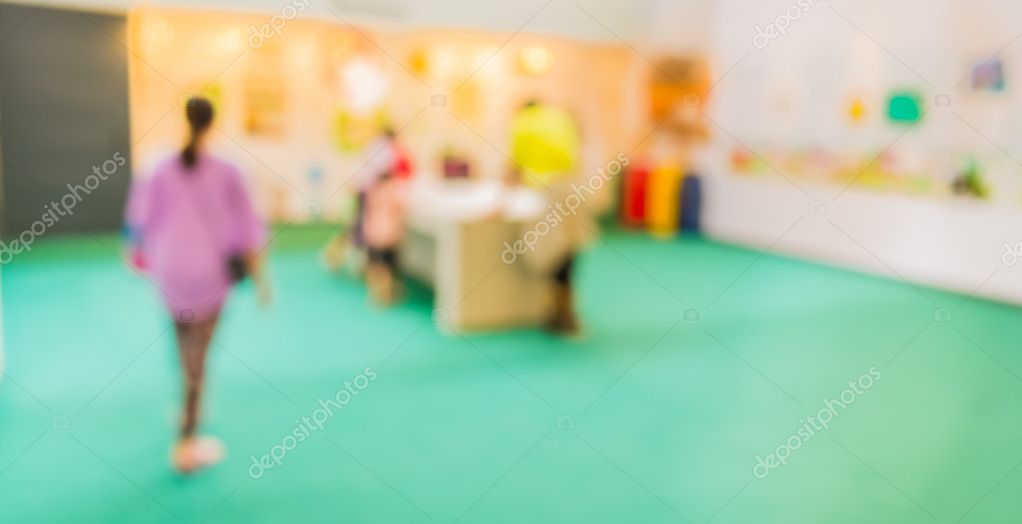 Image Blur Kid Science Museum Background Usage — Stock Photo ...