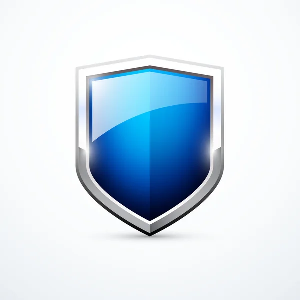 Home security silver and blue shield vector illustration — Stock Vector ...
