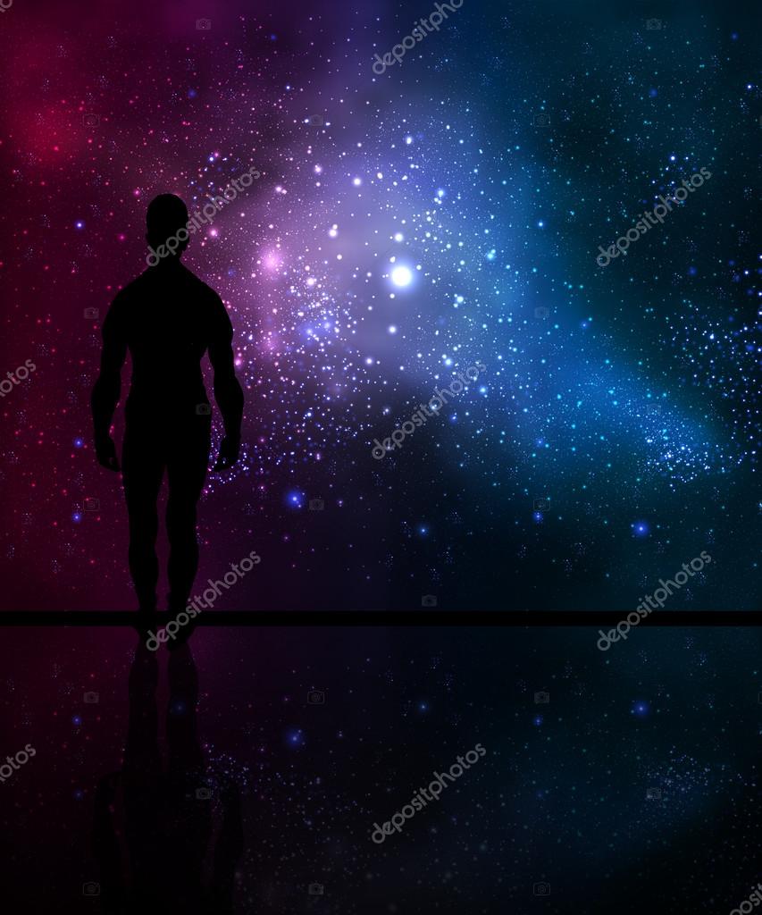Man looks at the cosmos Stock Vector Image by ©Kraft2727 #111323738