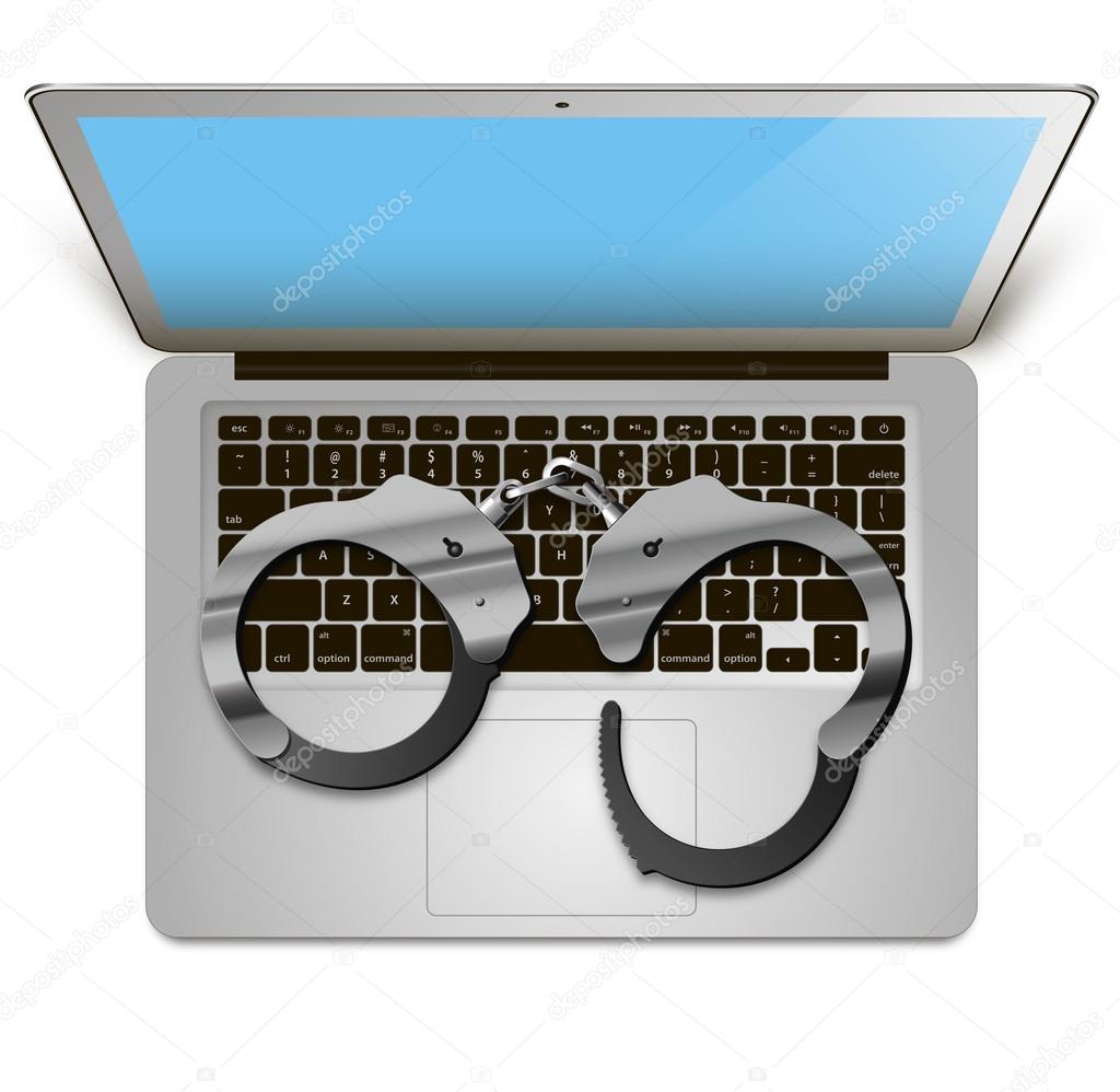 Laptop handcuffs Stock Vector Image by ©Kraft2727 #59224243