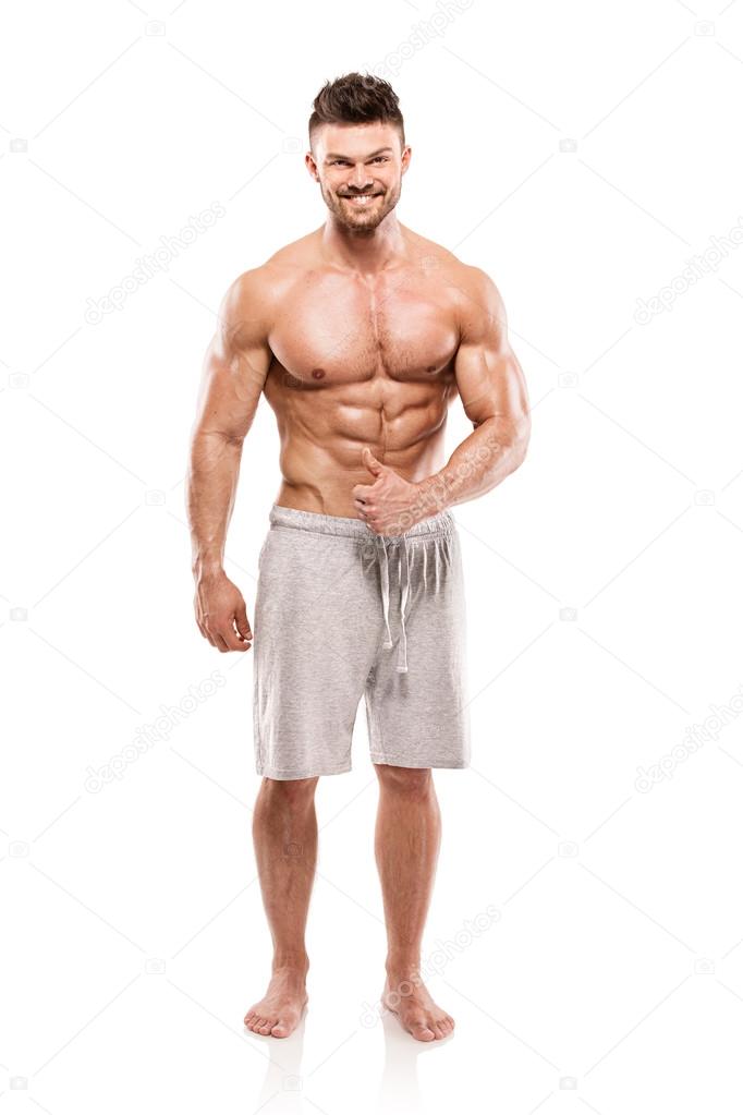 Strong Athletic Man Fitness Model Torso showing big muscles ⬇ Stock ...