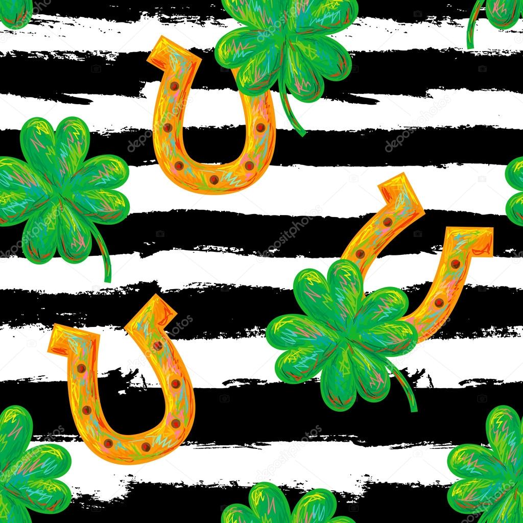 St Patricks Day Seamless Pattern ⬇ Vector Image By © Artskvortsova