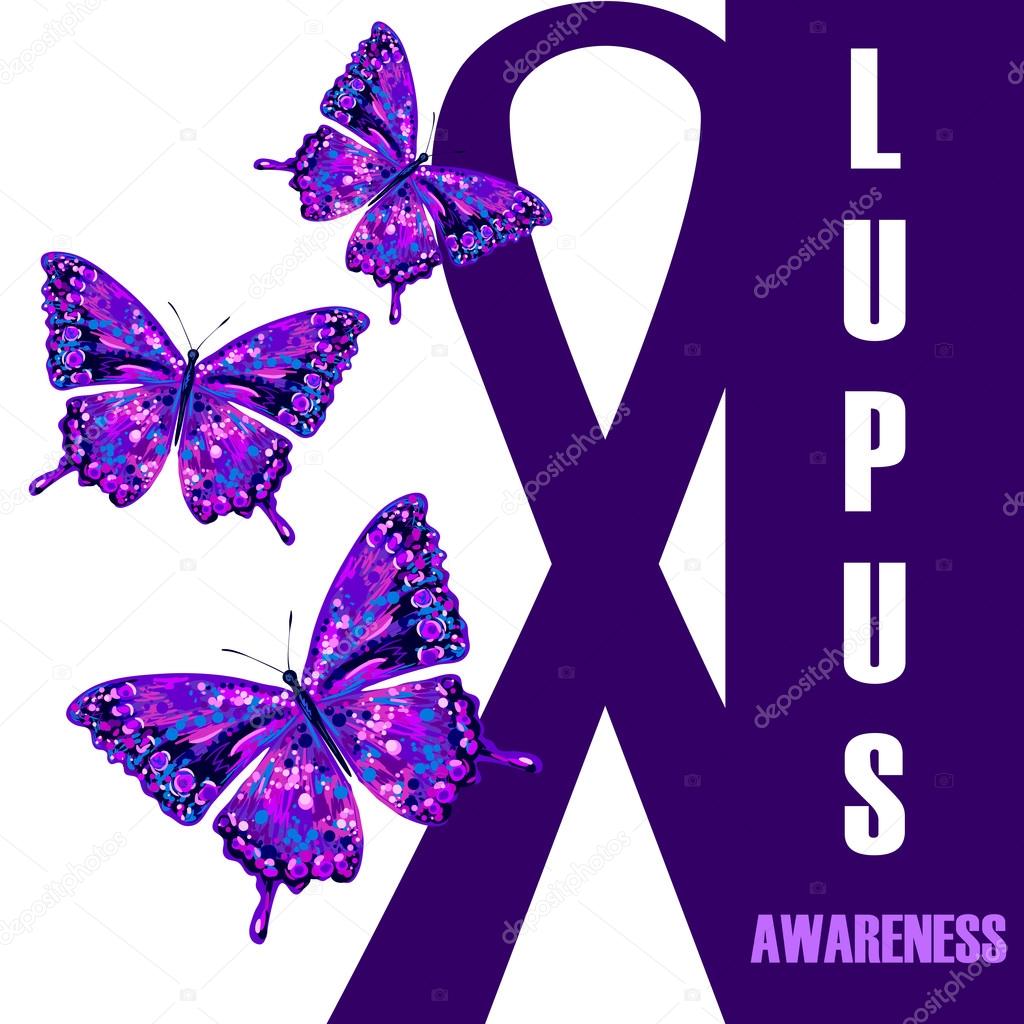 Lupus Ribbon With Butterfly