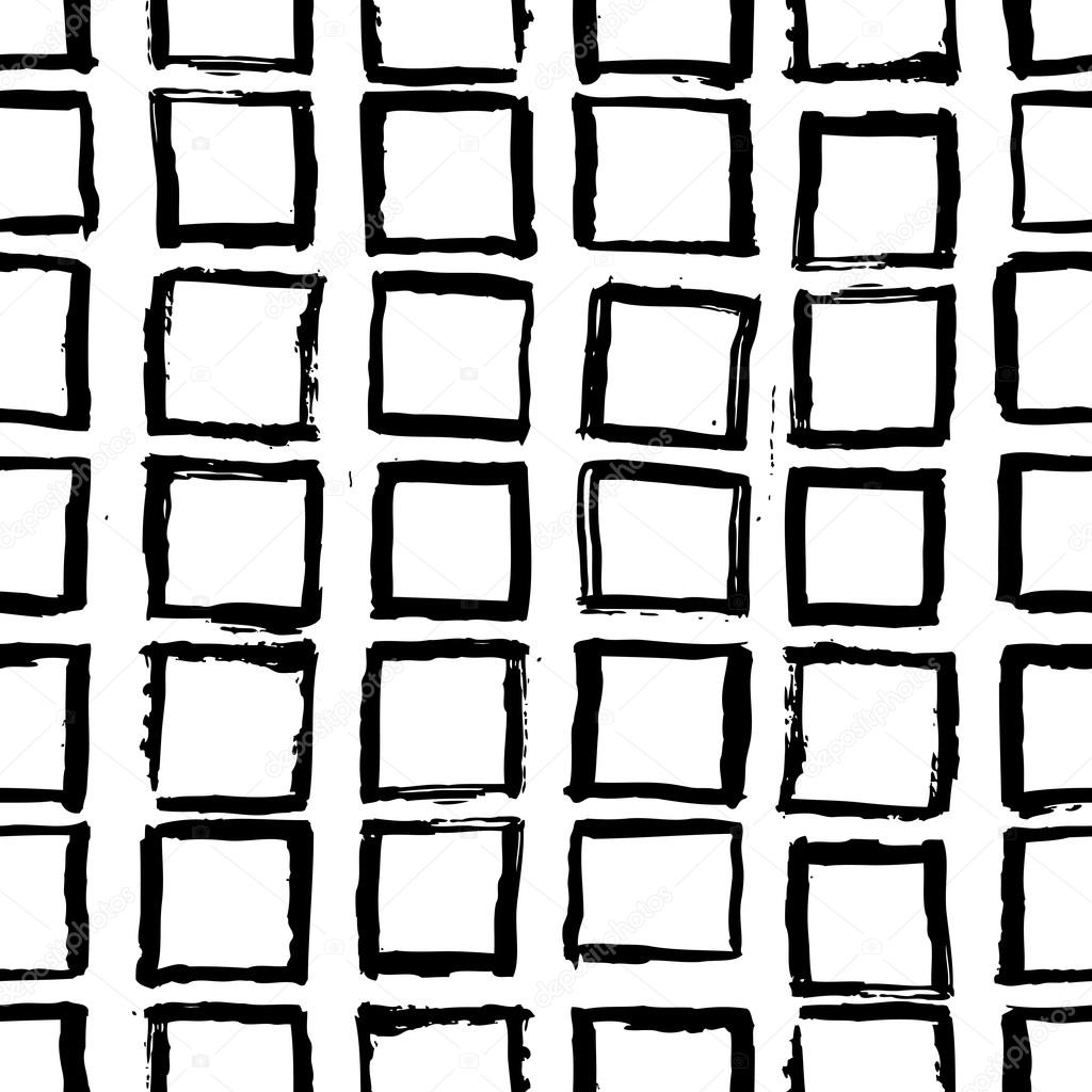 Grunge Vector Brush Square Strokes Striped Seamless Pattern. Vibrant ...