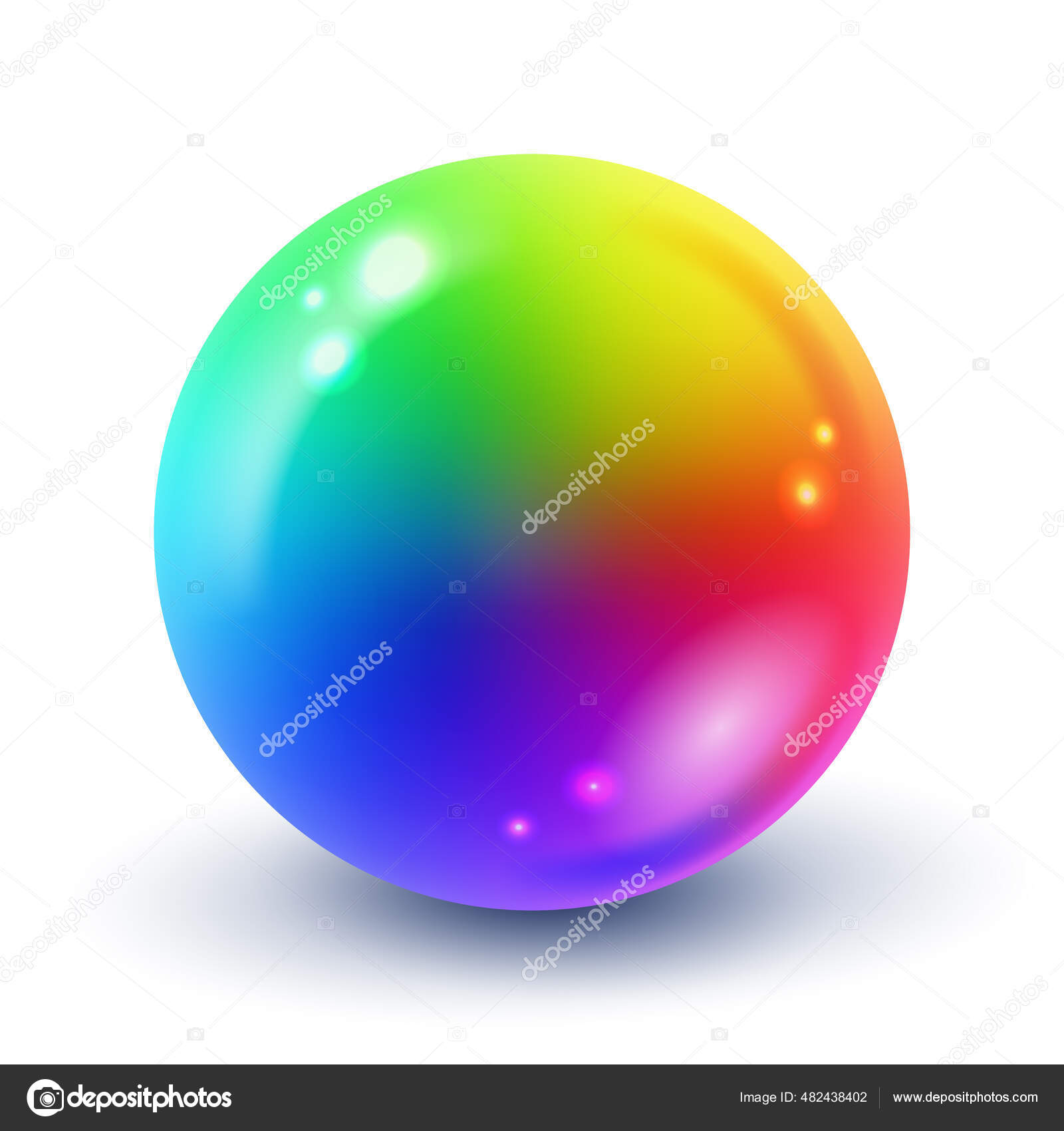 Bright Colorful Rainbow Ball Vector Illustration Rainbow Sphere ...